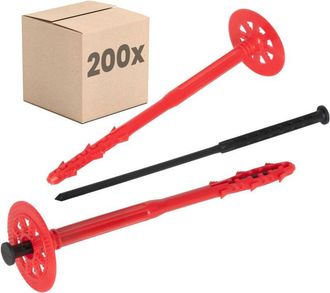 Protektor Protektor - D&auml;mmstoffd&uuml;bel Optimierte - 200 St&uuml;ck &Oslash;8x220mm mit Kunststoffnagel f&uuml;r wdvs