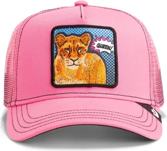 Goorin Brothers unisex, Accessoires, Rose, Taille: ONE Size Leona Pop Art Queen Lion Trucker Cap