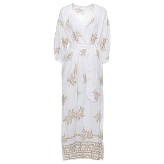 120% Lino Femme, Robes, Multicolore, Taille: 38 FR Maxi Robes