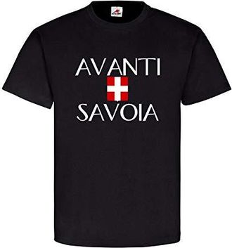 Copytec Avanti Savoia 19358 T-shirt avec blason de lItalie du Schlachtruf Inscription en allemand - Noir - X-Large