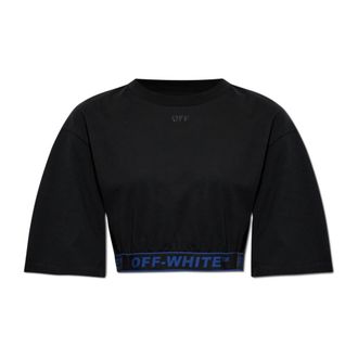 Off-white Femme, Tops, Noir, Taille: 40 FR Top court avec logo