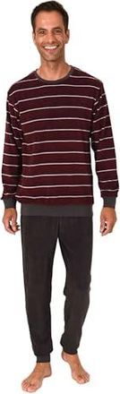 Normann Pyjama à manches longues en tissu éponge pour homme avec poignets - Également disponible en grandes tailles, rouge, 62