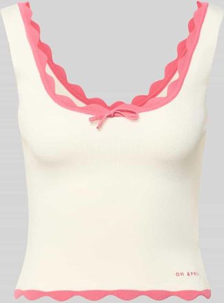 Oh April Crop Top aus Viskose-Mix mit Wellensaum Modell Anele