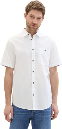 Tom Tailor Herren Basic Oxford Hemd in washed Optik, White, M