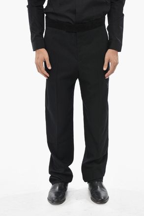 Dior Einfarbige Wollhose mit Velours-Finish Dior