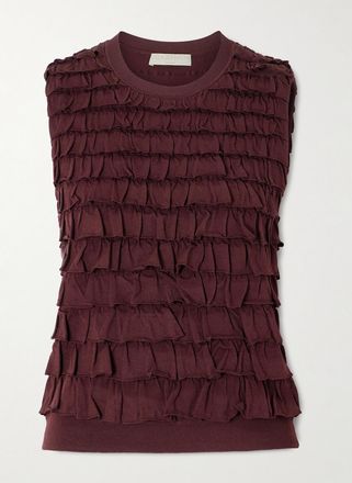 Ulla Johnson Lula Oberteil Aus Jersey Mit R&uuml;schen - Lila