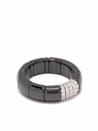 Roberto Demeglio 18kt Domino Dots Wei&szlig;goldring mit Diamanten - Silber