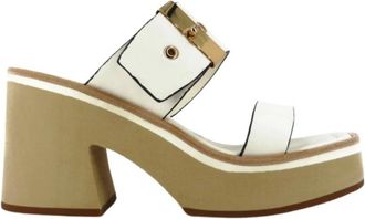 Elvio Zanon Femme, Chaussures, Beige, Taille: 39 EU Mule en cuir