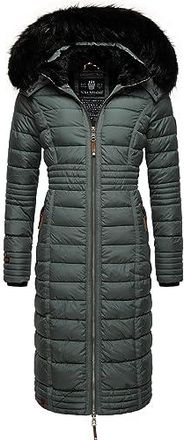 Navahoo Umay Manteau dhiver pour Femme matelassé Long avec Capuche Bleu orageux S