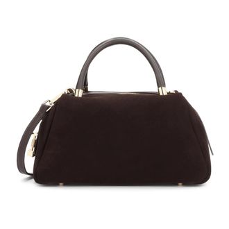 Kazar Tasche aus Wildleder und Glattleder mit kurzen Henkeln - - Bags - Damen - Braun - ONE SIZE