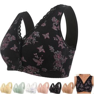 Generic Rivastyle Soutien-gorge à fermeture avant - Soutien-gorge Fiona confortable et pratique à fermeture avant pour les personnes âgées, Noir, 64