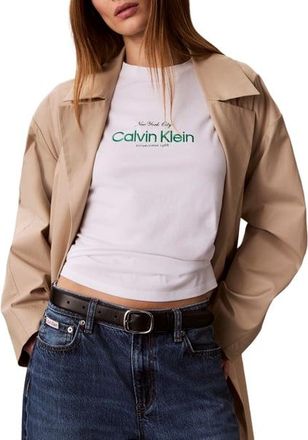 Calvin Klein T-shirt brod&eacute; &agrave; col rond en coton