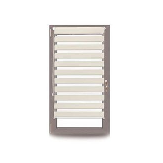 Relaxdays Doppelrollo Klemmfix, ohne Bohren, mit Streifen, Klemmrollo mit Halterung, 60x150cm, Stoffbreite 56cm, beige