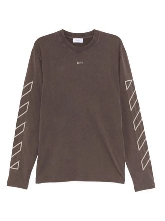 Off-white Langarmshirt mit Pfeilen - Braun