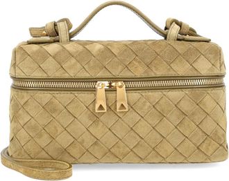 Bottega Veneta Womens Vanity Case Bang Green Leather Handbags Hand Bags