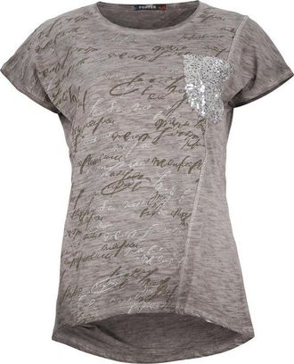 Malito more than fashion Rundhalsshirt 46734 Shirt meliert mit Pailetten