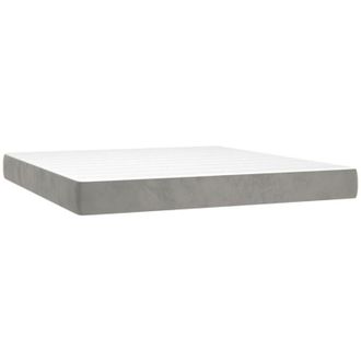 vidaXL Taschenfederkernmatratze Hellgrau 160x220x20 cm Samt - Vidaxl