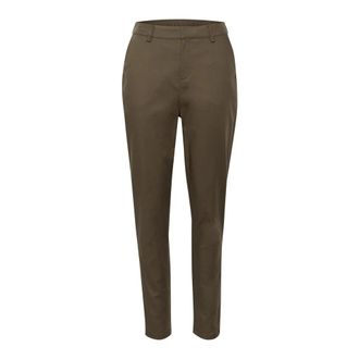Kaffe Braune High-Waisted Slim Fit Hose - - Trousers - Damen - Braun - XS