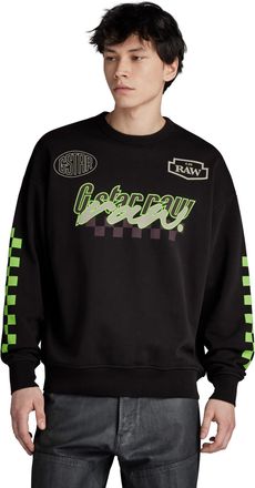 G-Star G-Star RAW Herren Moto Sport Graphic Loose Sweatshirt, Schwarz (dk Black D23895-B782-6484), XXL