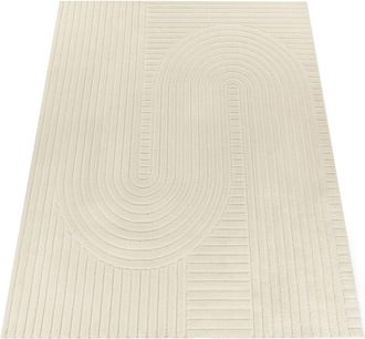 Paco Home Paco Home Teppich Wohnzimmer Kurzflor Skandinavisches Boho Muster Bogen Motiv Beige Creme 240x340 cm
