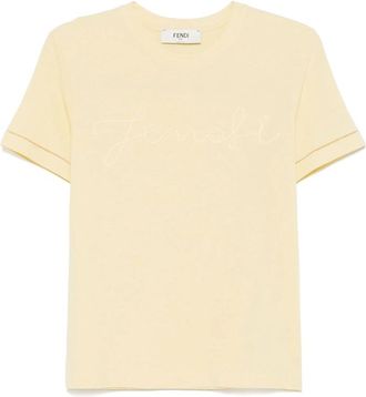 Fendi Logo-embroidered T-shirt