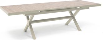 Oviala Tivoli ausziehbarer Tisch f&uuml;r 10 Personen, Aluminium und Keramik, cremefarben
