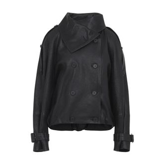 Acne Studios Femme, Vestes, Noir, Taille: 38 FR Veste en cuir &agrave; double boutonnage et poignets &agrave; boucle