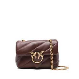 Pinko Love Quilted Chain Leather Shoulder Bag