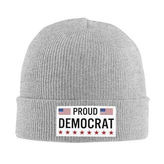 Generic Fier D&eacute;mocrate, Votez Bleu Femme Homme Bonnet De Trawler &Eacute;pais Bonnets Tricot&eacute; Chaud Skull Cap pour Casque Moto Sport Le Quotidien