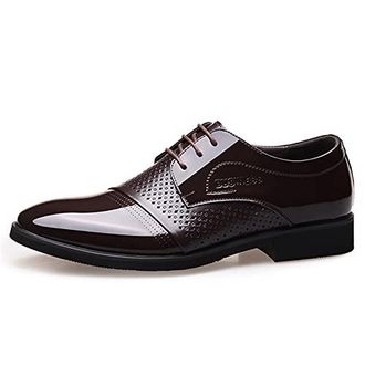 Generic Chaussures Oxford habill&eacute;es for Hommes, Derbies &agrave; Lacets, Bout Rond, Cuir v&eacute;gan Brillant, Talon Bloc antid&eacute;rapant, Chaussures Basses for Hommes daffai