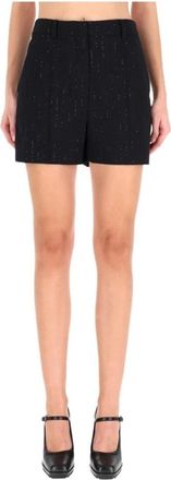 Max Mara Femme, Shorts, Noir, Taille: 40 FR Pantalon Large Pliss&eacute; Taille Haute