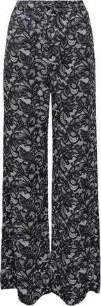 Stella McCartney pantalon droit en dentelle - Noir