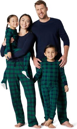 Amazon Essentials Herren Passende Weihnachts-Pyjama-Sets f&uuml;r die ganze Familie, Dunkles Smaragdgr&uuml;n Marineblau Karomuster, XXL
