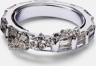 Ananya Ring Scatter aus 18kt Weißgold mit Diamanten und Saphiren