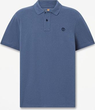 Timberland Kurz&auml;rmeliges Millers River Piqu&eacute;-Polohemd f&uuml;r Herren in Dunkelblau, Herren, Blau, Gr&ouml;&szlig;e