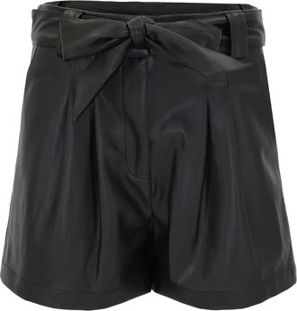 Christy Lynn short Indigo à taille ceinturée - Noir