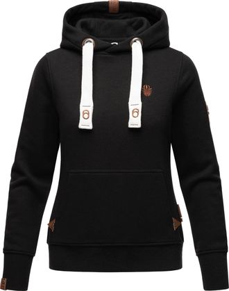 Navahoo Damen Sweatshirt Hoodie Pullover Pulli Sweater Kapuze warm B686 [B686-Daml-Schwarz-Gr.L]