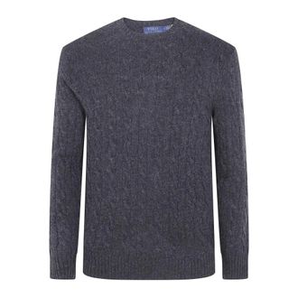 Polo Ralph Lauren Homme, Pulls, Noir, Taille: XL Pull en maille torsad&eacute;e en laine et cachemire