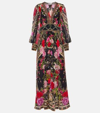 Camilla Bedrucktes Maxikleid aus Seide
