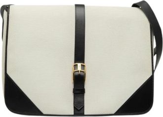 Saint Laurent Sac bandouli&egrave;re en toile Pre-owned - Femme - Pre-owned - Blanc - Taille: ONE Size