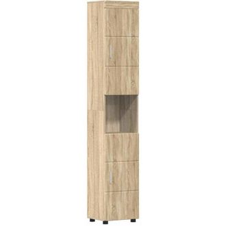 vidaXL Cabinet de salle de bain TULUM Ch&ecirc;ne sonoma 37 x 31.5 x 203 cm vidaXL