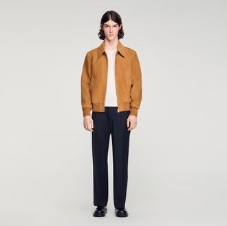 Sandro Blouson en cuir de ch&egrave;vre