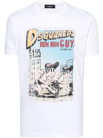 Dsquared2 t-shirt en coton à logo imprimé - Blanc