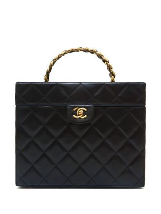 Chanel sac à main matelassé à losanges 1992-1994) - Noir