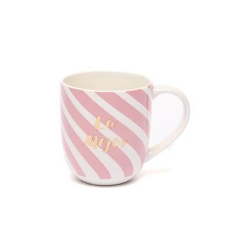 Draeger PARIS 1886 - Keramiktasse in Blau/Rosa mit Botschaft La Best - Schickes Design mit hei&szlig;em Gold, 320 ml - Sp&uuml;lmaschinenfest - Dekorativ und emotional -