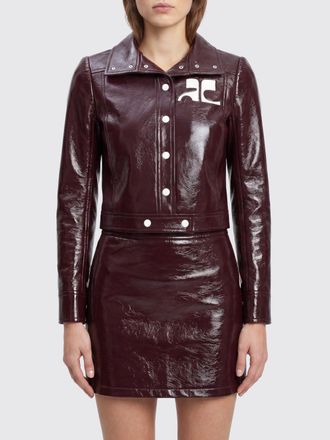 Courr&egrave;ges Veste courte slim fit de style coll&egrave;ge avec logo contrastant