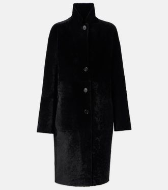 Joseph Wendbarer Mantel aus Shearling und Leder