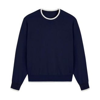 Vilebrequin Pull Col Rond en Laine M&eacute;rinos Cachemire Soie - Homme - Pulls - Bleu - Taille: M
