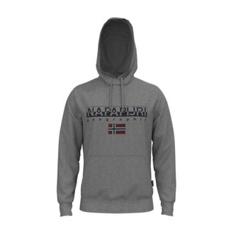 Napapijri Homme, Sweatshirts et sweats à capuche, Gris, Taille: XL Sweat à Capuche en Coton Gris Confortable et Élégant