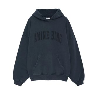 Anine Bing Washed Cotton Hoodie - Grey